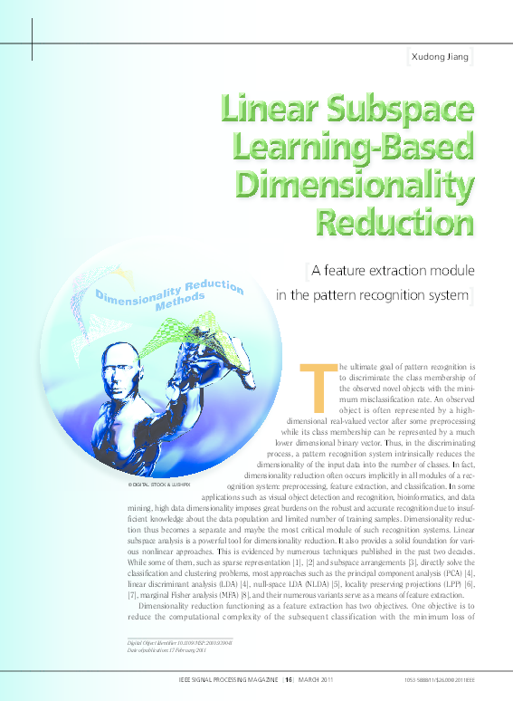 Pdf Linear Subspace Learning Based Dimensionality Reduction