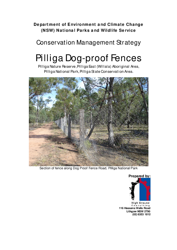 (PDF) Conservation Management Strategy for the Pilliga Dog-Proof Fences