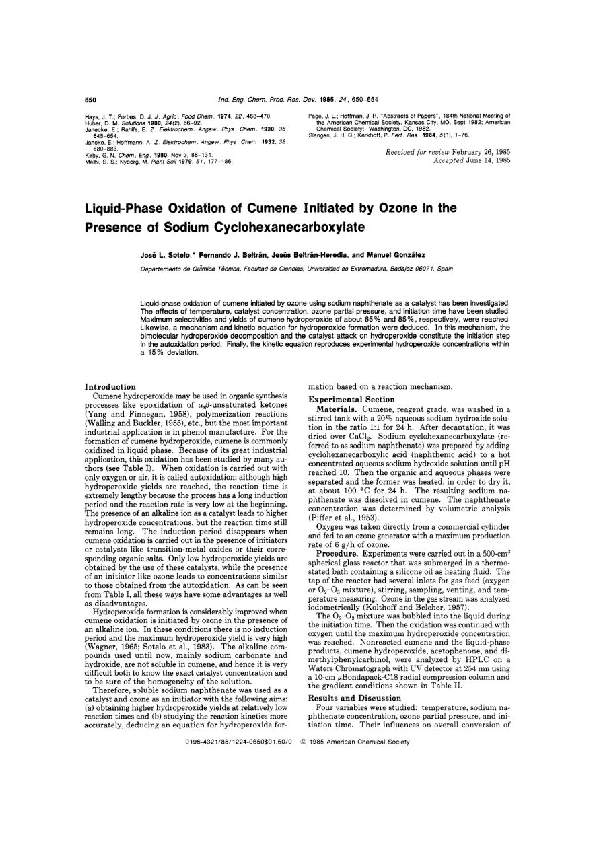 (PDF) Liquid-phase oxidation of cumene initiated by ozone in the ...