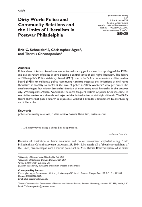 (PDF) Dirty Work: Police and Community Relations and the Limits of ...