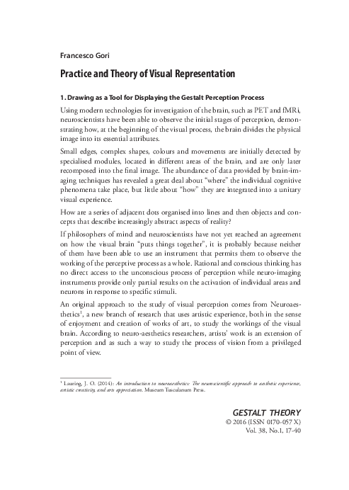 (PDF) Practice and Theory of Visual Representation. Drawing as a Tool ...