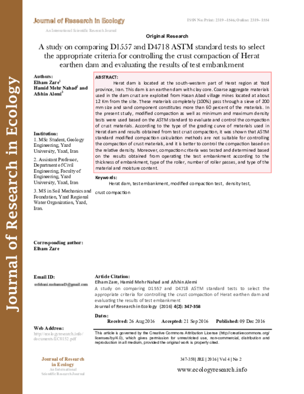 (PDF) A study on comparing D1557 and D4718 ASTM standard tests to ...
