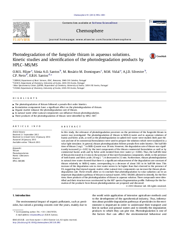 (PDF) Effect of copper ions on the degradation of thiram in aqueous ...