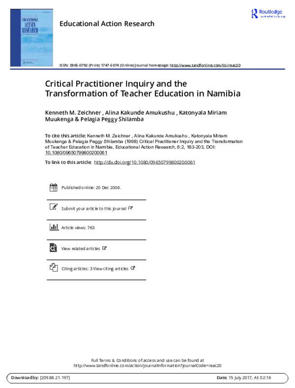 (PDF) Educational Action Research Critical Practitioner Inquiry and the ...