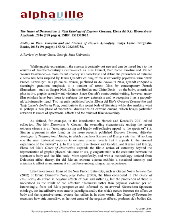 (PDF) Elena del Rio's Grace of Destruction: A Vital Ethology of Extreme ...