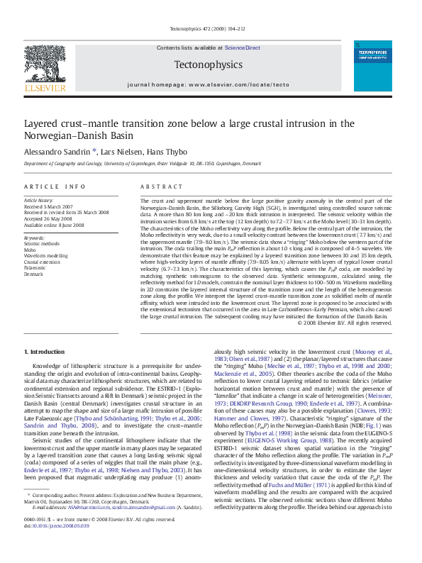 (PDF) Layered crust–mantle transition zone below a large crustal ...