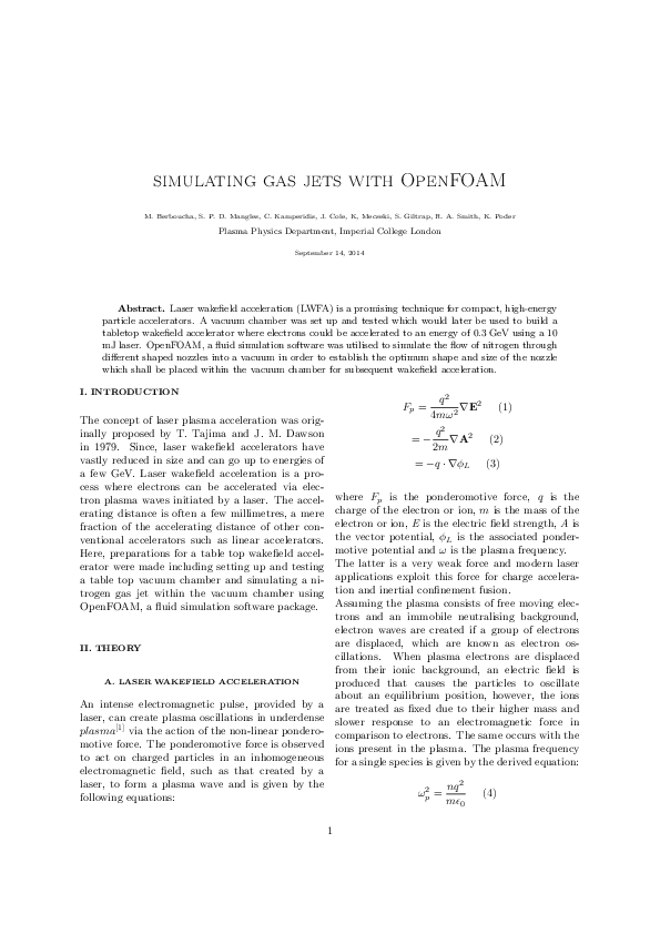 (PDF) Simulating gas jets with OpenFOAM