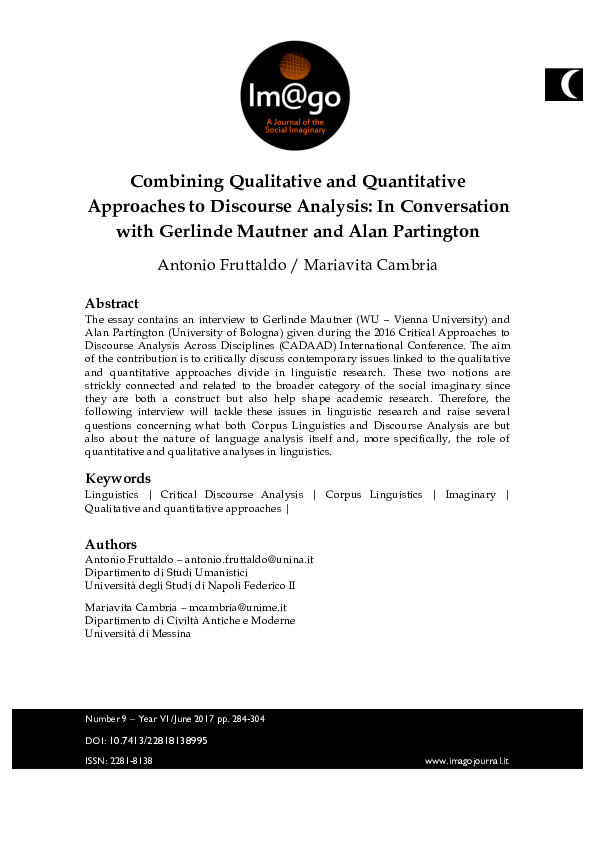 (PDF) Combining Qualitative and Quantitative Approaches to Discourse ...