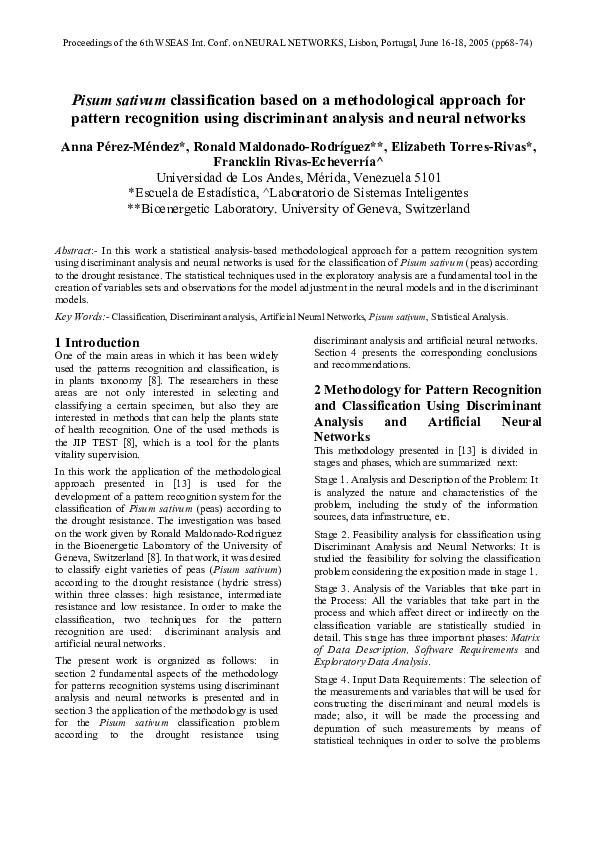 (PDF) Pisum sativum classification based on a methodological approach for pattern recognition ...