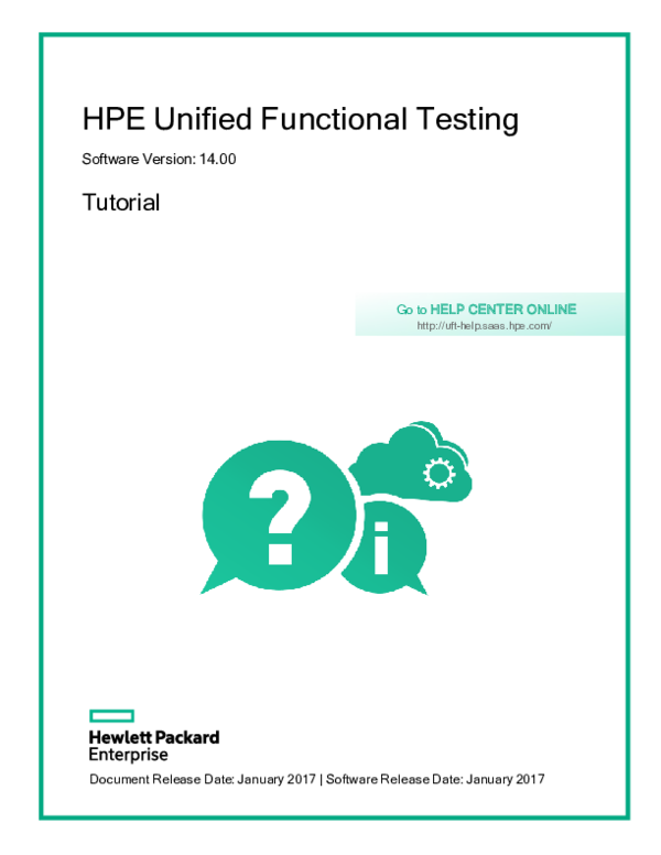 Pdf Hpe Unified Functional Testing