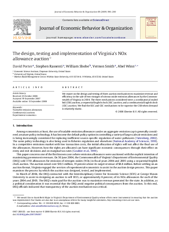 (PDF) The design, testing and implementation of Virginia's NOx ...