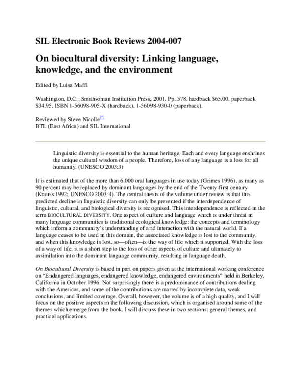 (PDF) SIL Electronic Book Reviews 2004-007