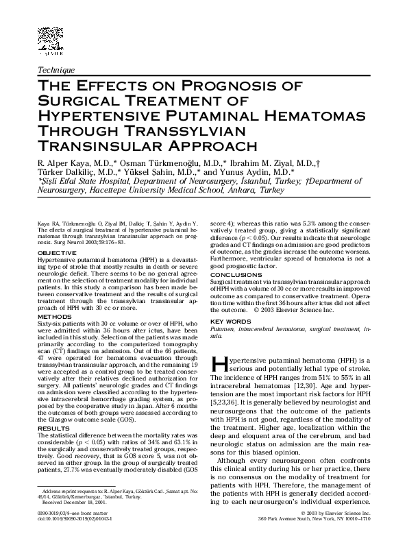 (PDF) Computed tomography-guided aspiration versus key-hole craniotomy ...