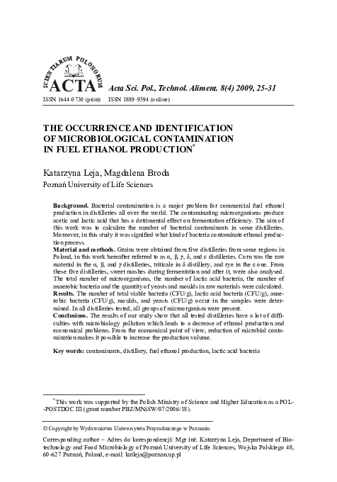 (PDF) The occurrence and identification of microbiological ...