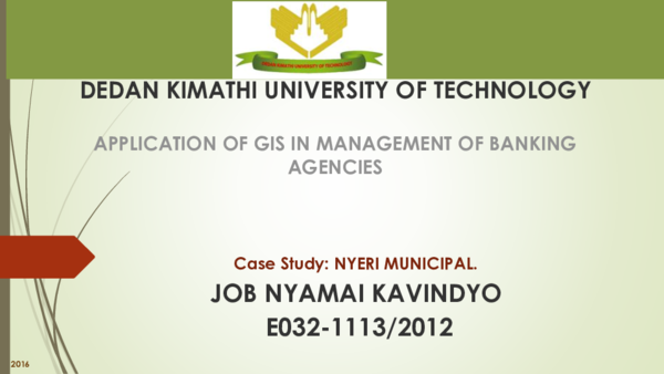 (PPT) APPLICATION OF GIS IN MANAGEMENT OF BANKING AGENCIES
