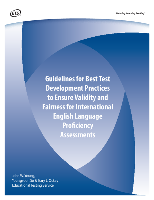 (PDF) Guidelines for Best Test Development Practices to Ensure Validity ...