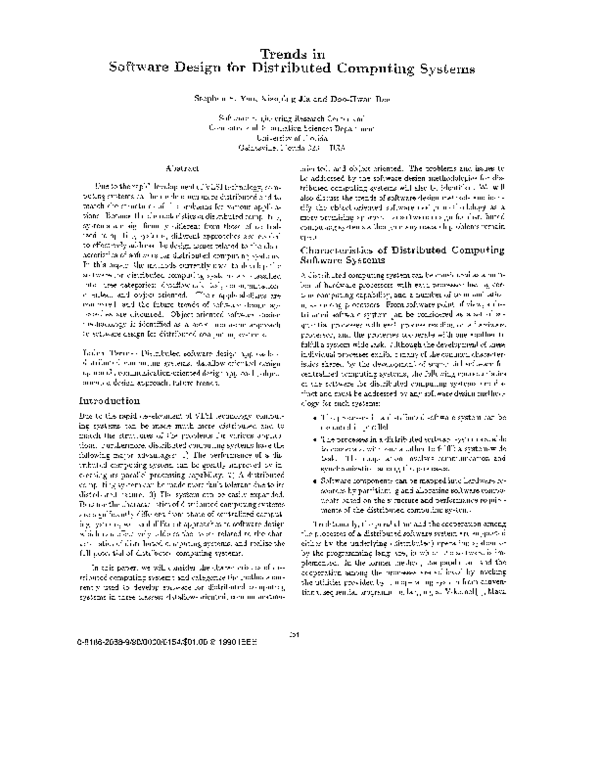 (PDF) Trends in software design for distributed computing systems