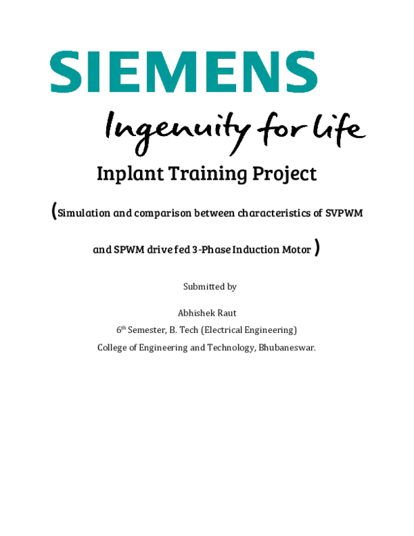 Pdf Comparison Of Spwm And Svpwm Techniqes Srinivasulu Samba