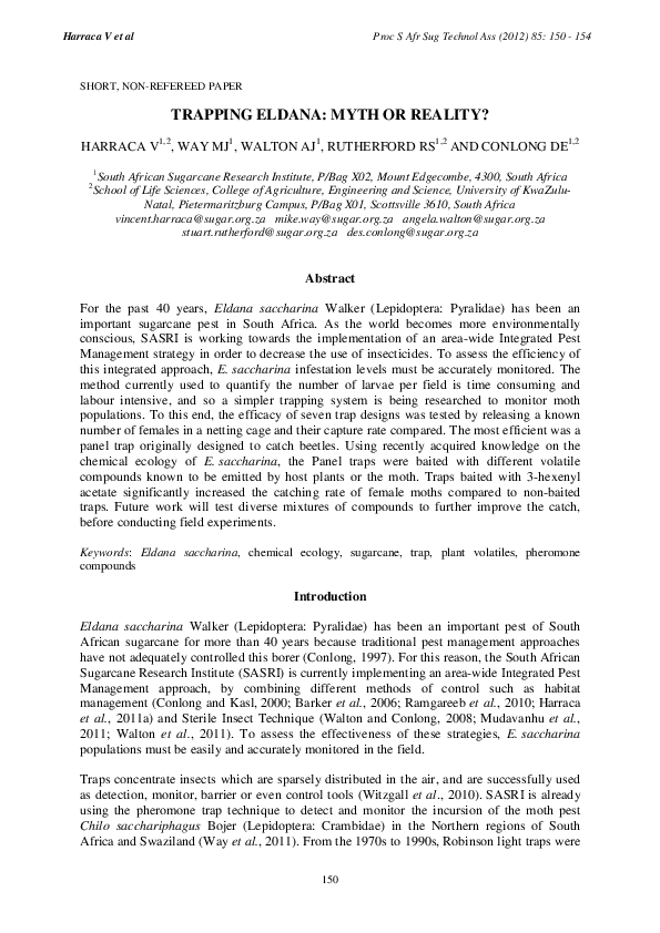 (PDF) Trapping Eldana: Myth or reality?