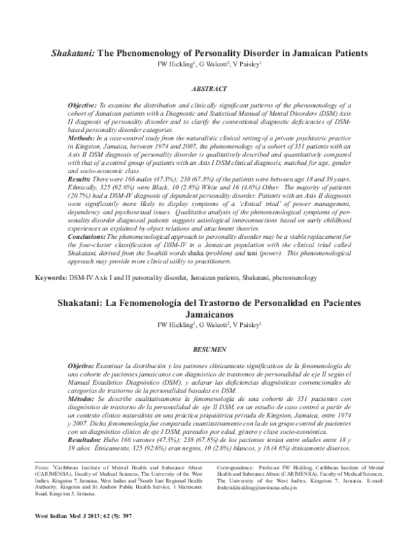 (PDF) Historiographic analysis of the Jamaican 'Shakatani' scotoma from ...