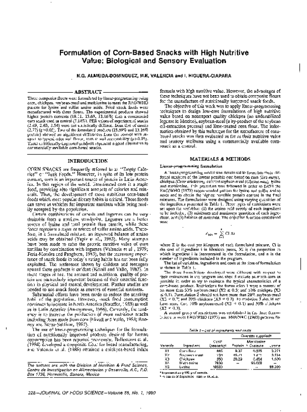 (PDF) Formulation of Corn-Based Snacks with High Nutritive Value ...