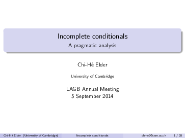 (PDF) Incomplete conditionals: A pragmatic analysis