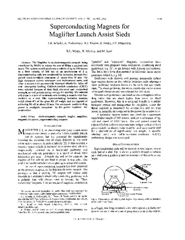 (PDF) Superconducting magnets for Maglifter launch assist sleds