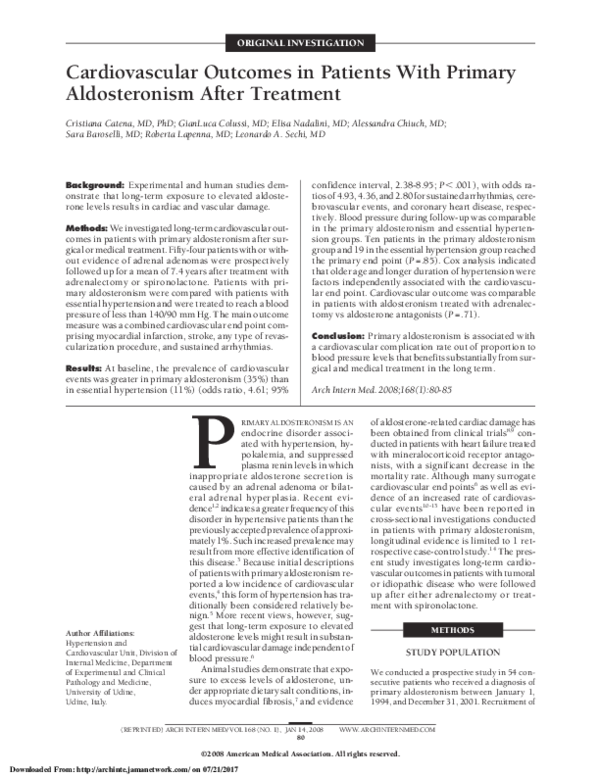 (PDF) Cardiovascular Outcomes in Patients With Primary Aldosteronism ...