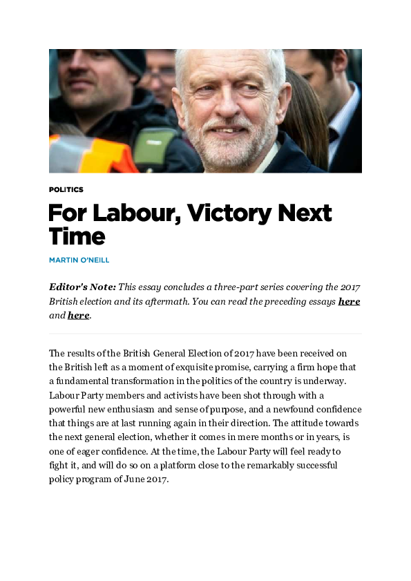 (PDF) "For Labour, Victory Next Time," Boston Review, 30 June 2017