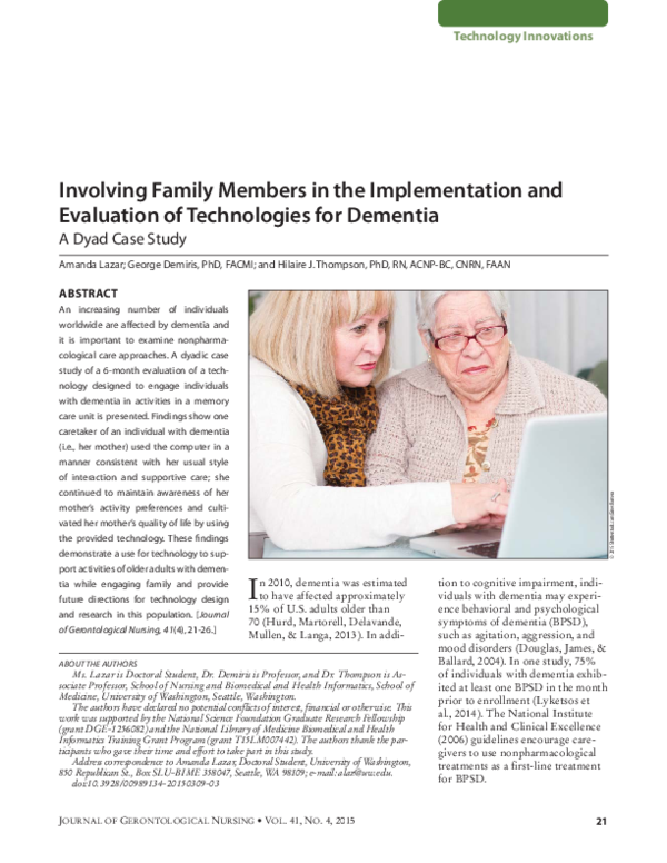 (PDF) Involving Family Members in the Implementation and Evaluation of ...