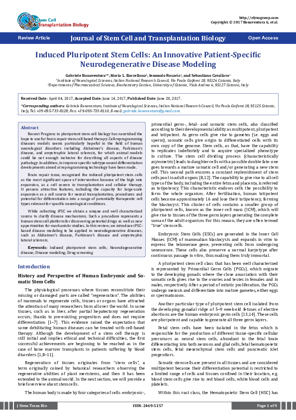 (PDF) Induced Pluripotent Stem Cells: An Innovative Patient-Specific Neurodegenerative Disease ...