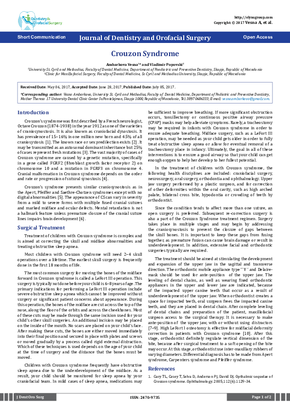 (PDF) Crouzon Syndrome