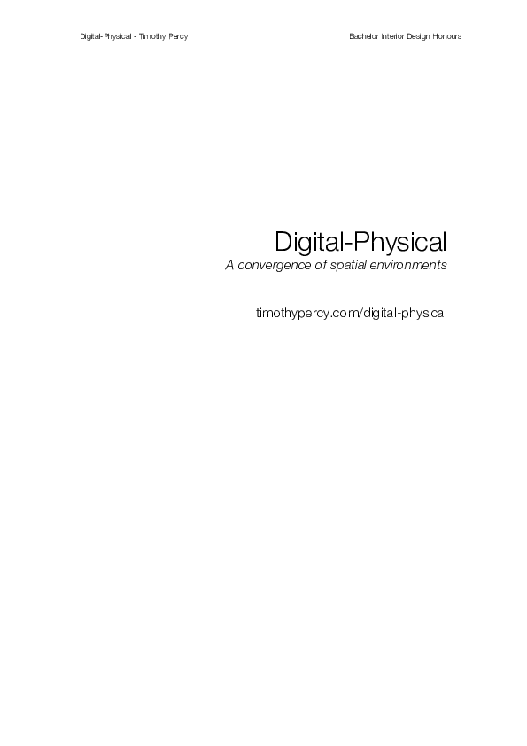 (PDF) Digital-Physical - A Convergence of Spatial Environments