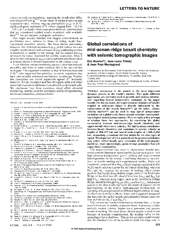 (PDF) Global correlations of mid-ocean-ridge basalt chemistry with ...