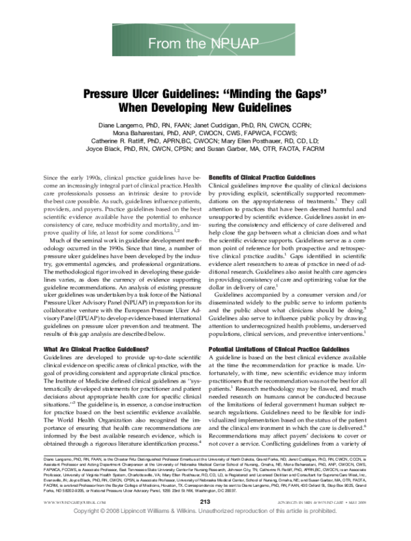 (PDF) Pressure Ulcer Guidelines