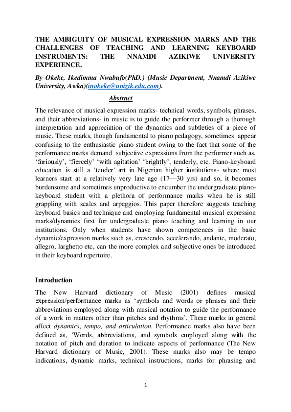 (DOC) THE AMBIGUITY OF MUSICAL EXPRESSION MARKS AND THE CHALLENGES OF ...