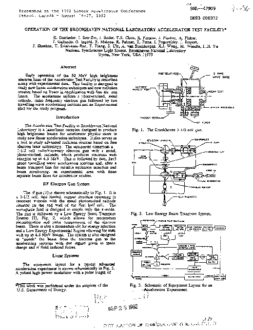 (PDF) Operation of the Brookhaven National Laboratory Accelerator Test ...