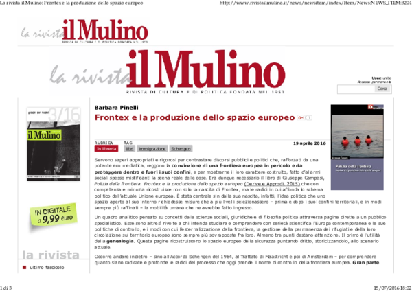 (PDF) Recensione_Polizia della frontiera. Frontex e la produzione dello ...