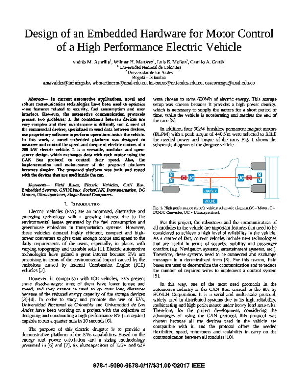 (PDF) Design of an embedded hardware for motor control of a high ...