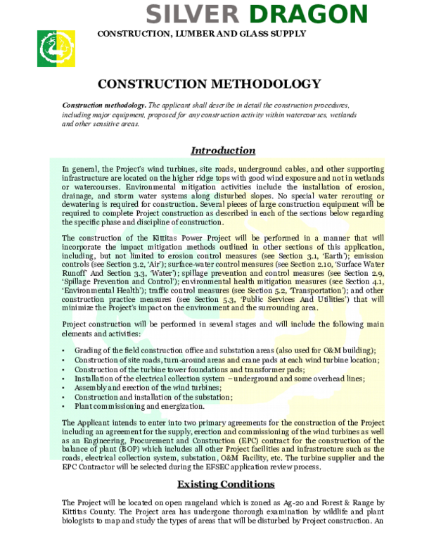 (DOC) Construction Methodology