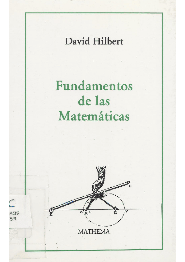 (PDF) David Hilbert Fundamentos de las matematicas