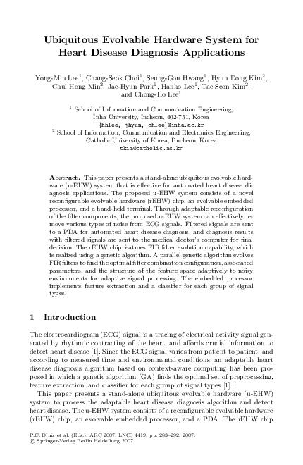 (PDF) Ubiquitous evolvable hardware system for heart disease diagnosis applications