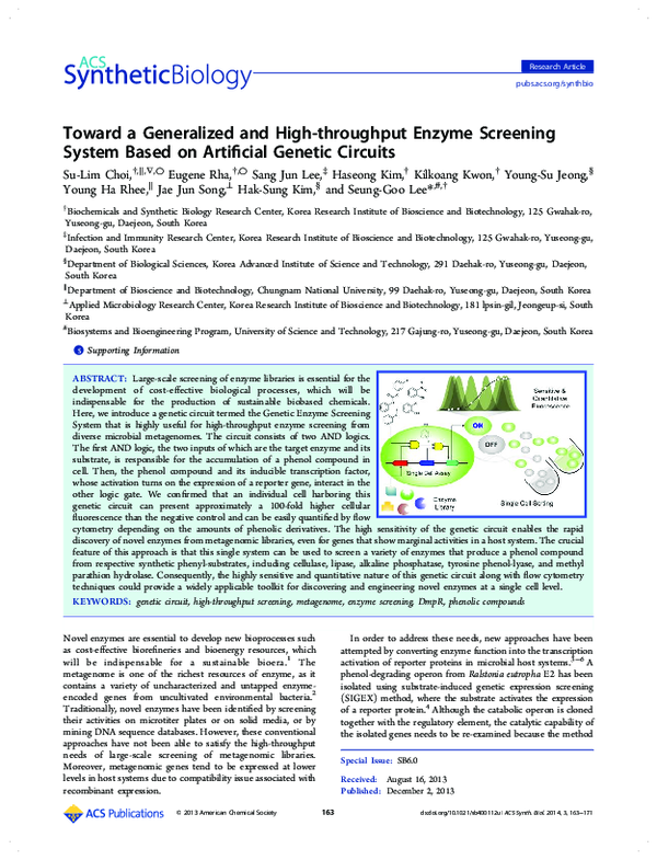 (PDF) Toward a generalized and high-throughput enzyme screening system ...
