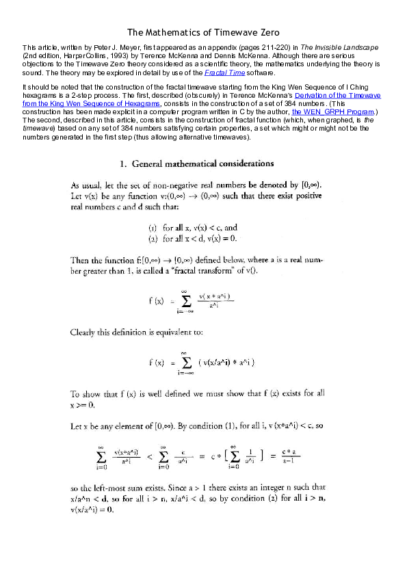 (PDF) The Mathematics of Timewave Zero