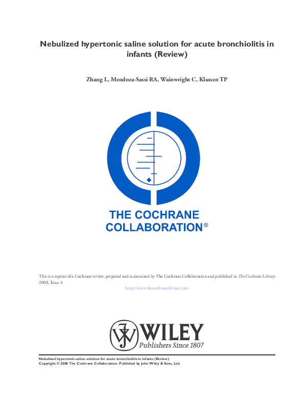 (PDF) Nebulized hypertonic saline solution for acute bronchiolitis in ...