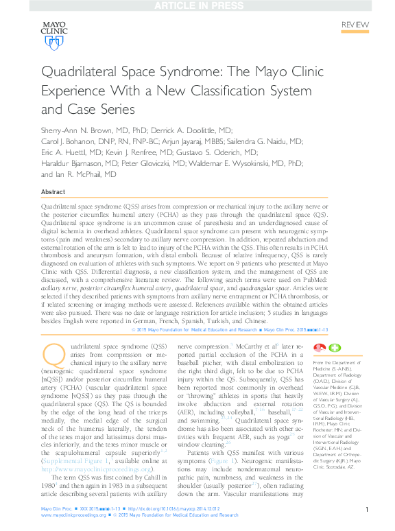 (PDF) Quadrilateral Space Syndrome