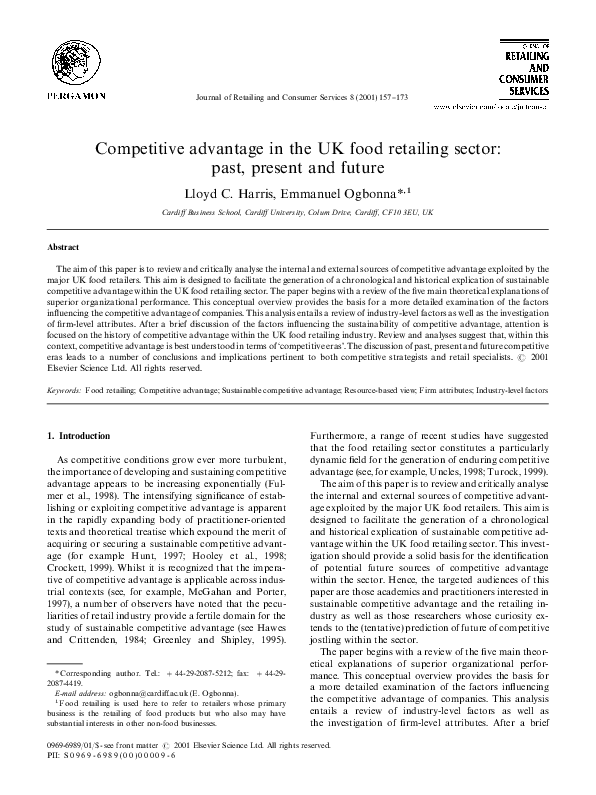 (PDF) Competitive advantage in the UK food retailing sector: past ...
