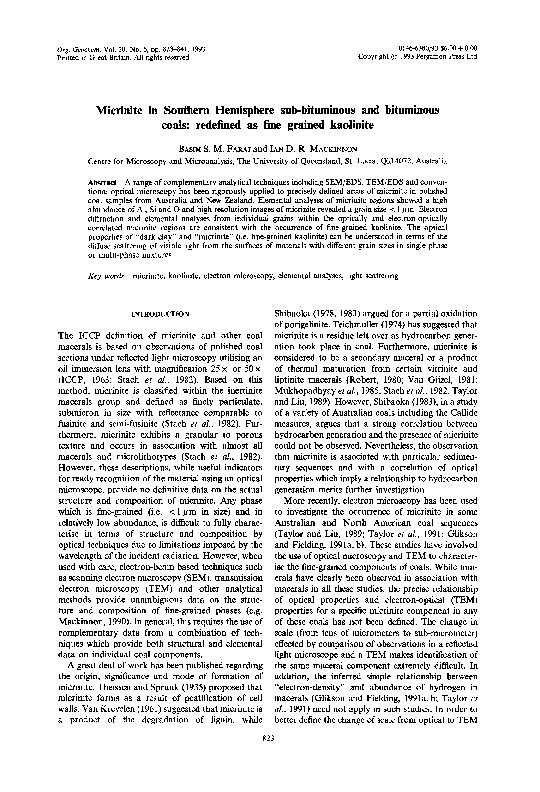 (PDF) Micrinite in southern hemisphere sub-bituminous and bituminous ...