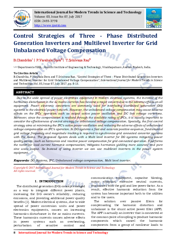 (PDF) Inverter Control for Unbalanced Grid Voltages