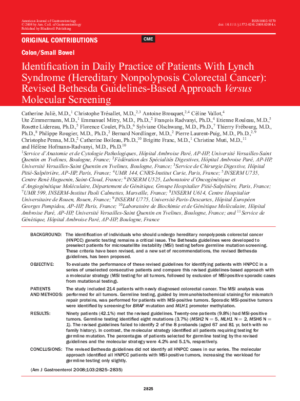 (PDF) Identification in Daily Practice of Patients With Lynch Syndrome ...